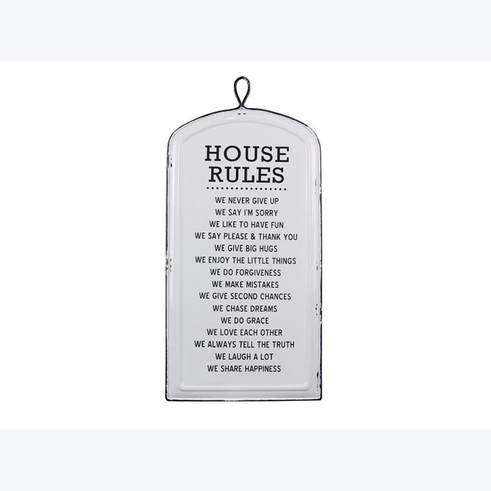 Enamel House Rule Wall Sign | Ivystone