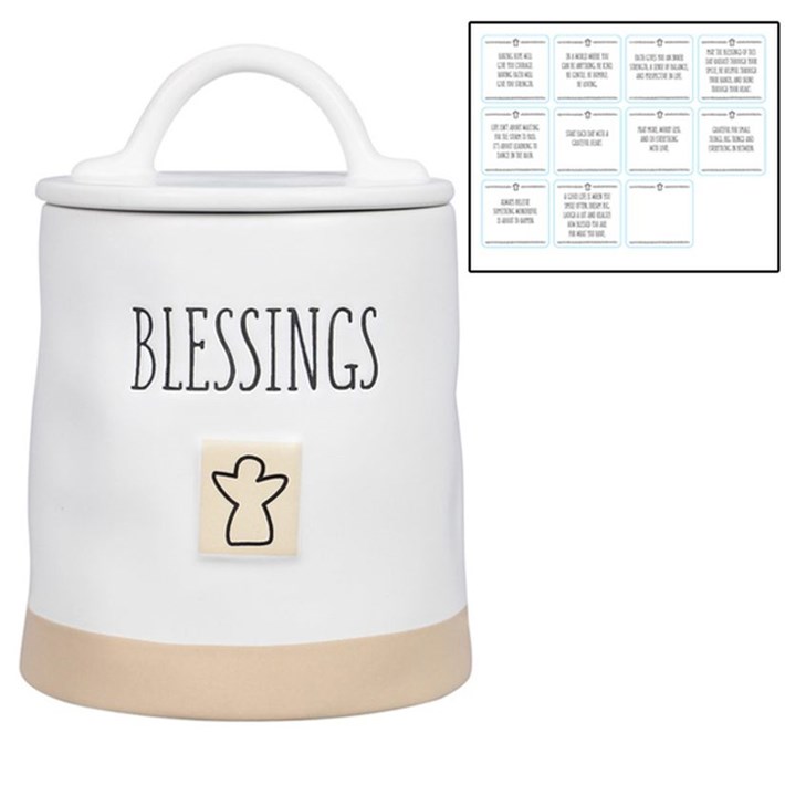 Ceramic Inspirational Blessing Jar with 40 cards | Ivystone