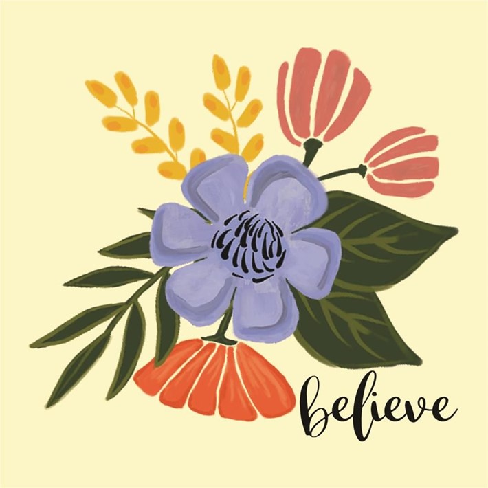 Wood Floral Believe Wall Plaque | Ivystone