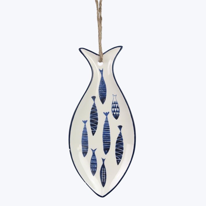 Ceramic Fish-Shaped Blue Serving Plate | Ivystone