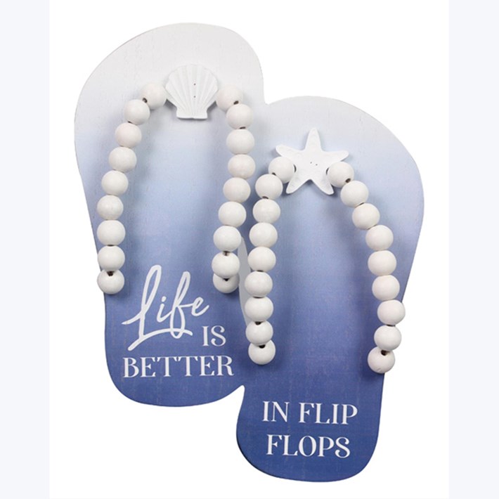 Wood Coastal Ombre Flip Flop Wall Sign | Ivystone