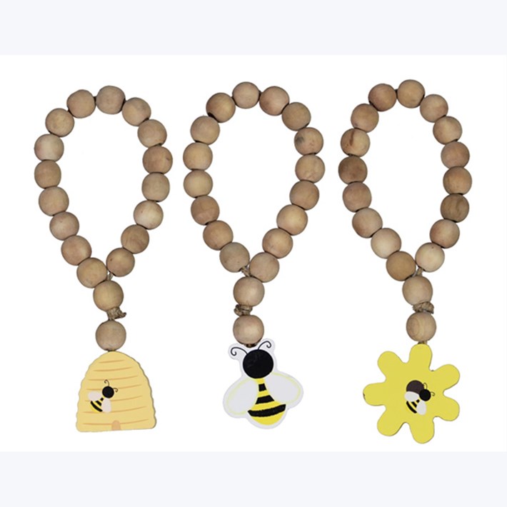 Wood Honey Bee Blessing Beads Sign, 3 Assortment | Ivystone