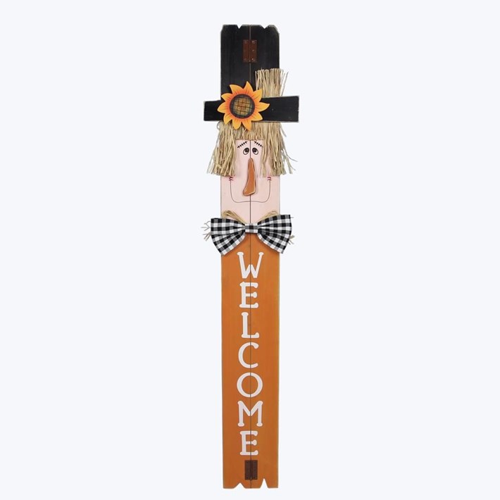 Wood Vertical Scarecrow Welcome Sign | Ivystone