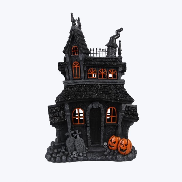 Resin LED Lighted Haunted House | Ivystone