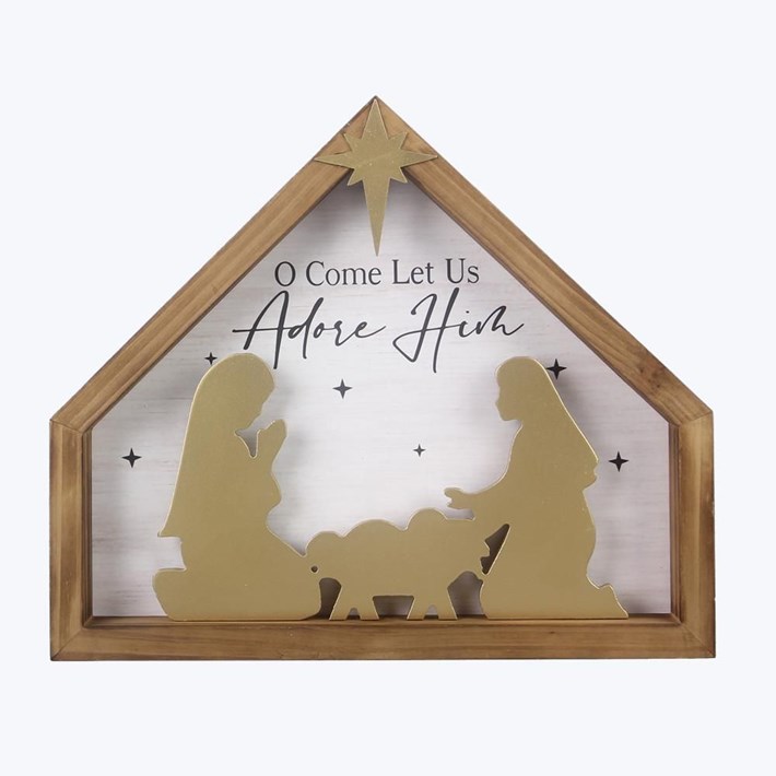 Wood Framed Wall/Tabletop Nativity Scene | Ivystone