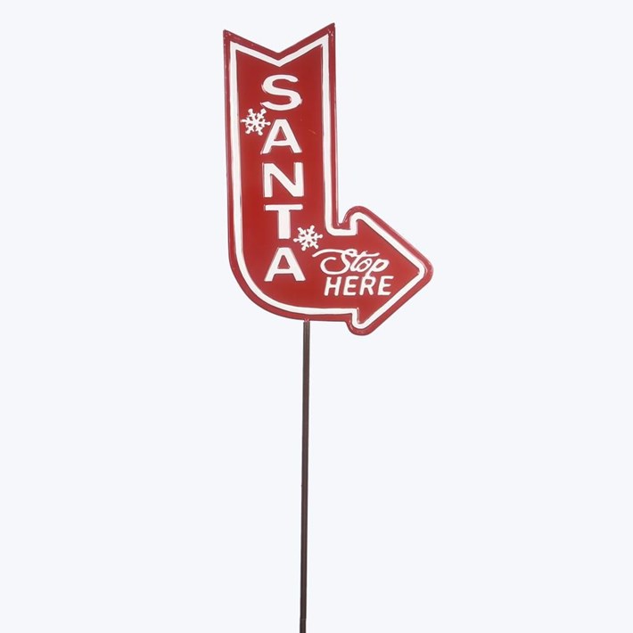 Metal Santa Direction Arrow Yard Stake | Ivystone