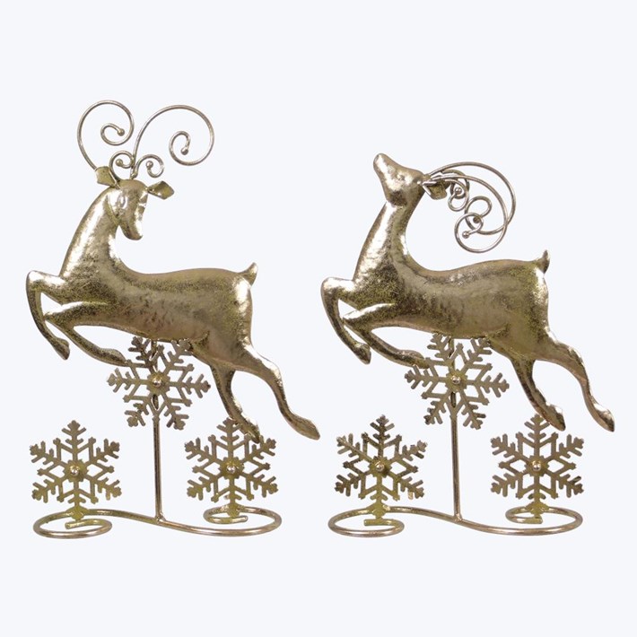 Metal Christmas Tabletop Reindeer Decor, 2 Assorted | Ivystone