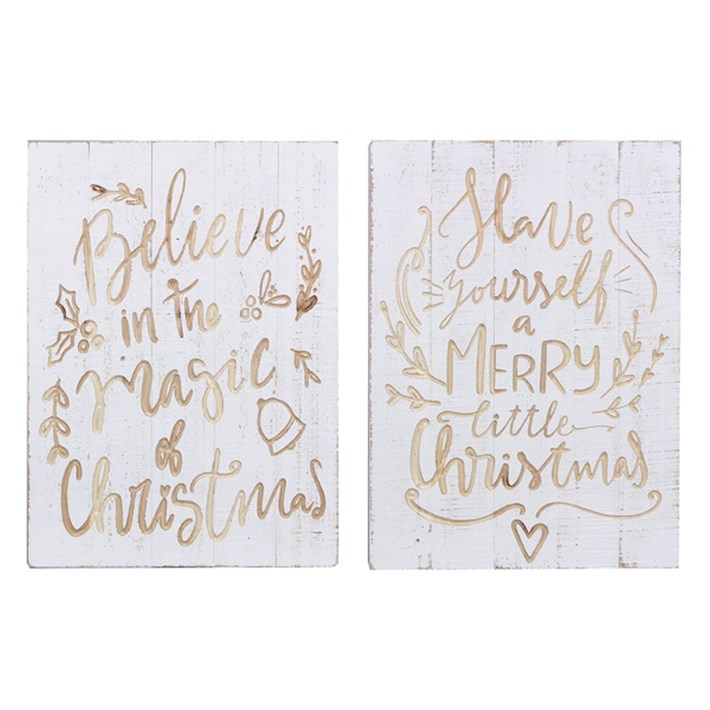 Wood Frosty Winter Wall Sign, 2 Ast. | Ivystone